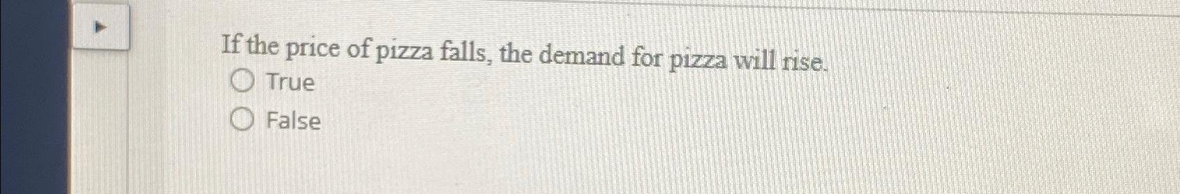 Solved If the price of pizza falls, the demand for pizza | Chegg.com
