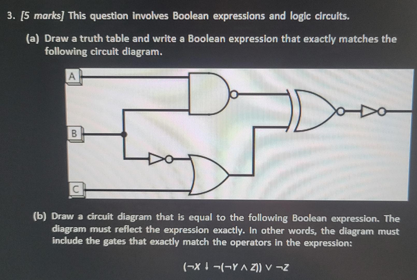 Solved [5 ﻿marks] ﻿This question involves Boolean | Chegg.com