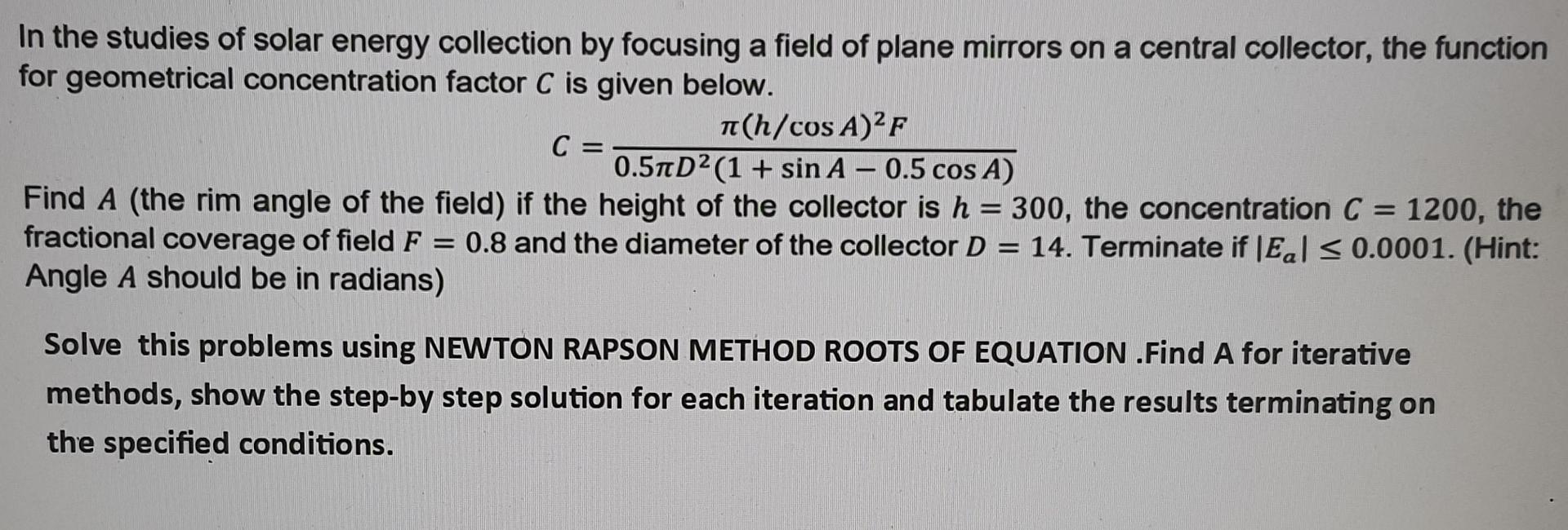 Solved Solve this using BISECTION METHOD! follow the | Chegg.com