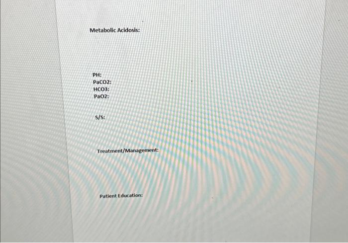 Solved Respiratory Alkalosis: PH: PaCO2: HCO3: PaO2: | Chegg.com
