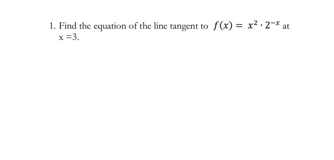 Solved Find the equation of the line tangent to f(x)=x2*2-x | Chegg.com