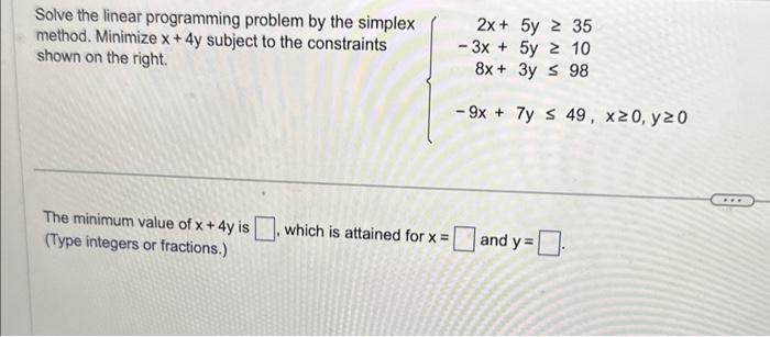 Solved Solve the linear programming problem by the simplex | Chegg.com