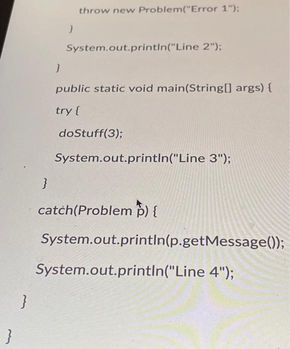 Solved Java class Problem extends Exception { public | Chegg.com