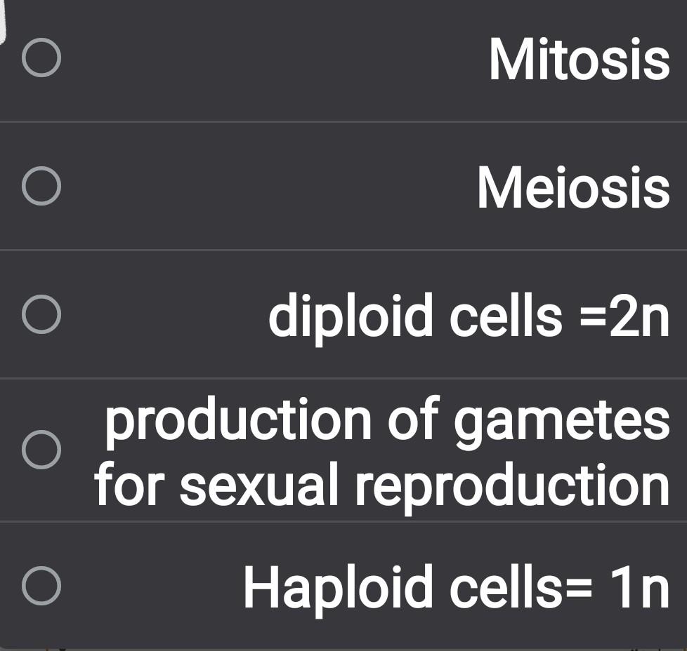 Solved meiosis match between each sentence and the proper | Chegg.com