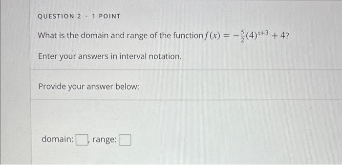 Solved What is the domain and range of the function | Chegg.com