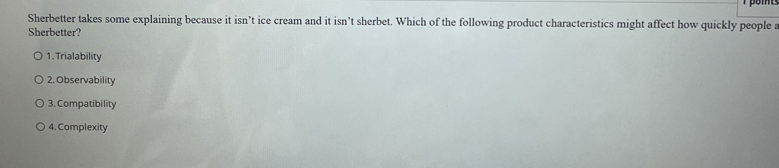 Solved Sherbetter takes some explaining because it isn't ice | Chegg.com