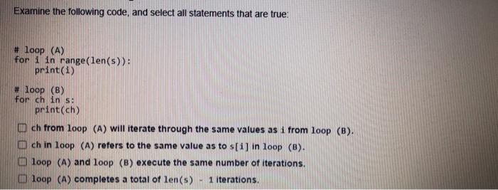 Solved Examine the following code, and select all statements | Chegg.com