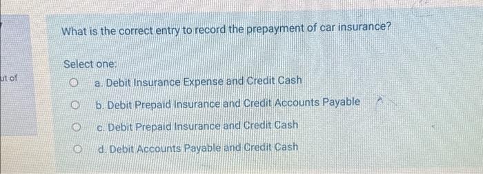 Solved What is the correct entry to record the prepayment of | Chegg.com
