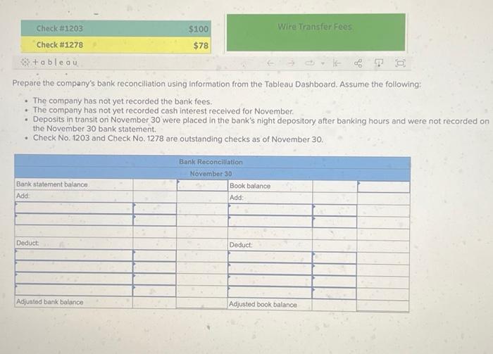 Tableau DA 6-2 (Static): Exercise, Preparing a bank | Chegg.com Tableau DA 6-2 (Static): Exercise, Preparing a bank | Chegg.com