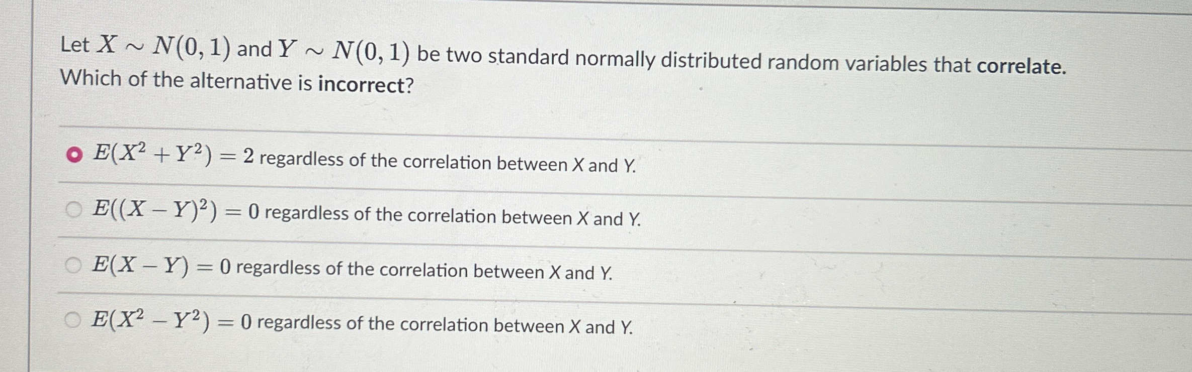 Solved Let X∼n 0 1 ﻿and Y∼n 0 1 ﻿be Two Standard Normally
