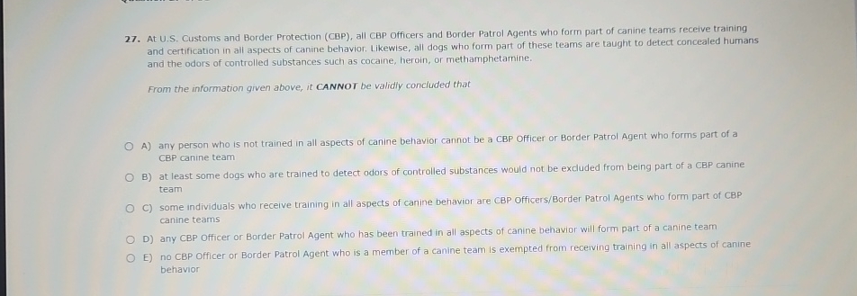 Solved At U.S. ﻿Customs and Border Protection (CBP), ﻿all | Chegg.com