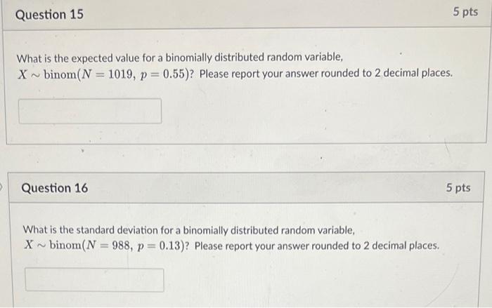 Solved What is the expected value for a binomially | Chegg.com