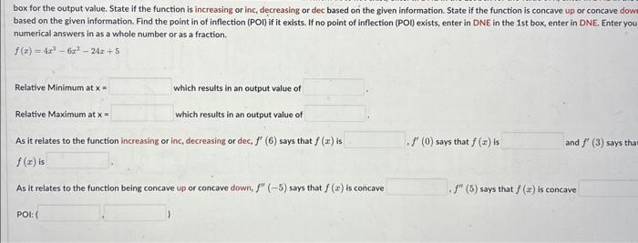 Solved box for the output value. State if the function is | Chegg.com