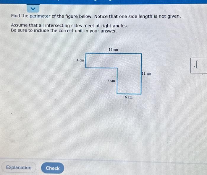 Solved Find the perimeter of the figure below. Notice that | Chegg.com