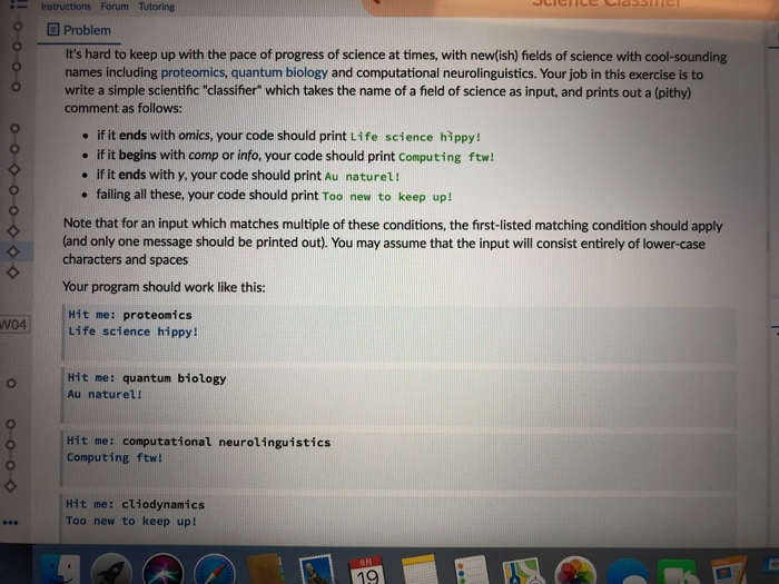 Solved JUICTILCISTI Instructions Forum Tutoring Problem It's | Chegg.com