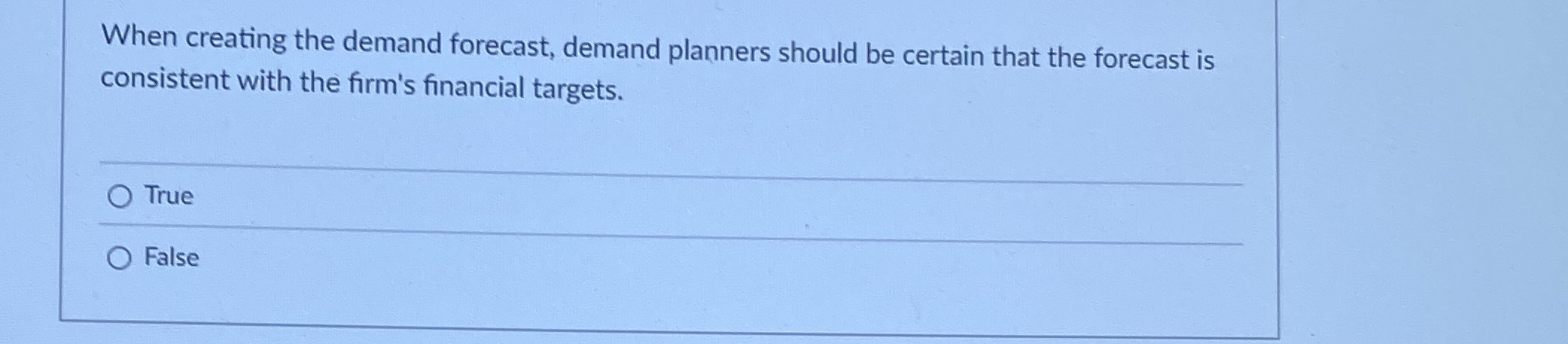 Solved When creating the demand forecast, demand planners | Chegg.com