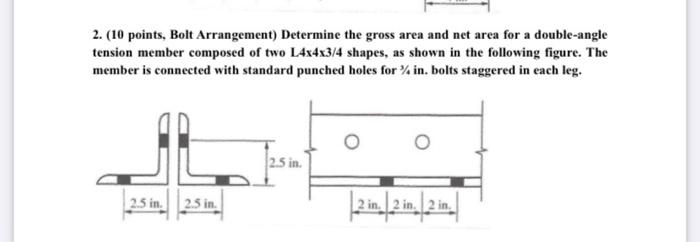 Solved 2. (10 points, Bolt Arrangement) Determine the gross | Chegg.com