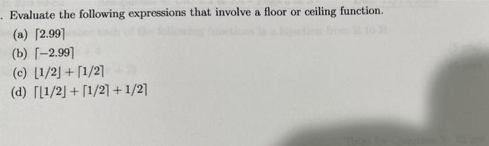 Solved Evaluate the following expressions that involve a | Chegg.com