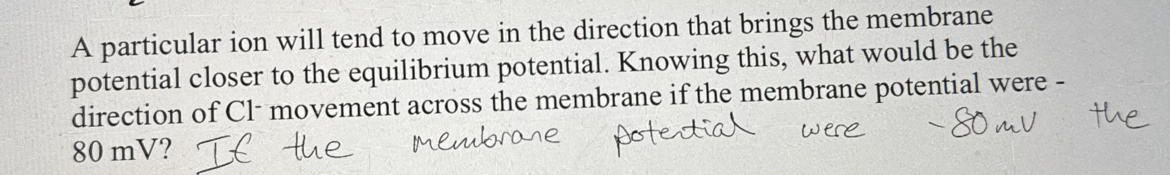 Solved A particular ion will tend to move in the direction | Chegg.com