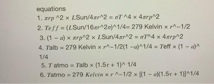 Solved Calculate Earth's effective temperature (Teff ) at | Chegg.com