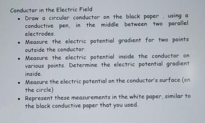 Solved Conductor in the Electric Field • Draw a circular | Chegg.com