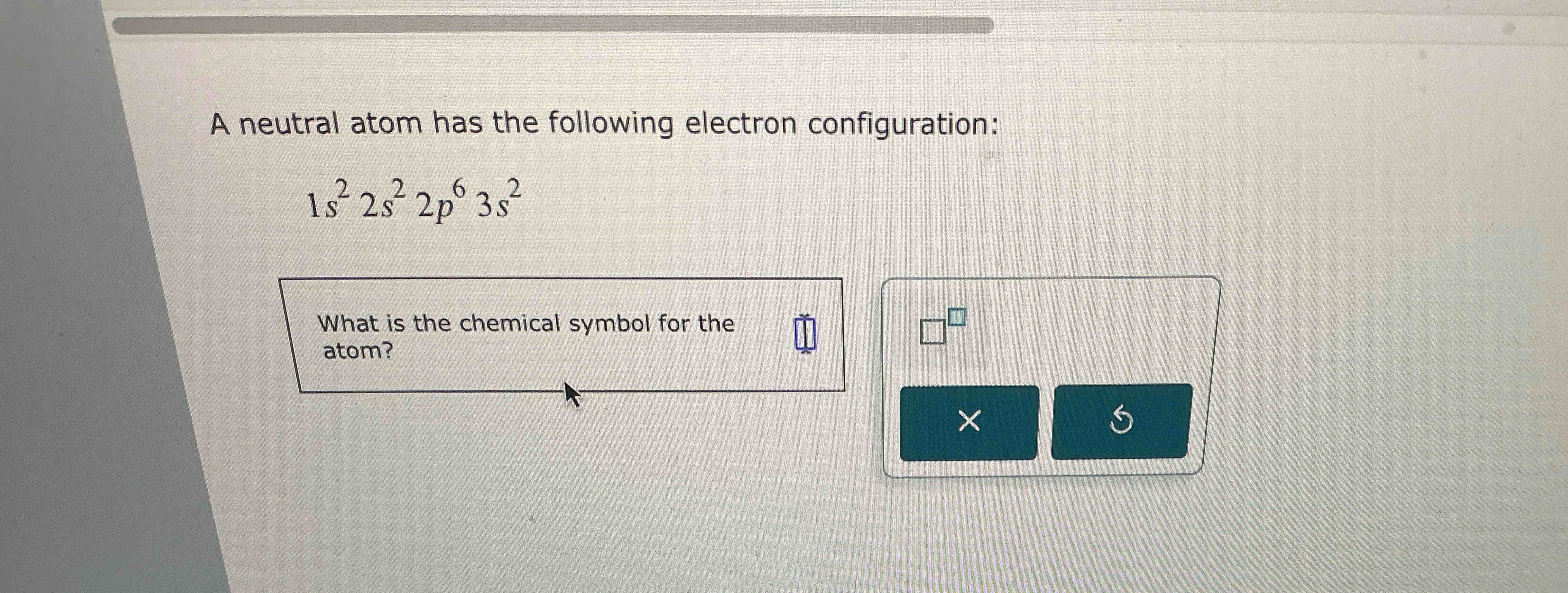 Solved A neutral atom has the following electron | Chegg.com