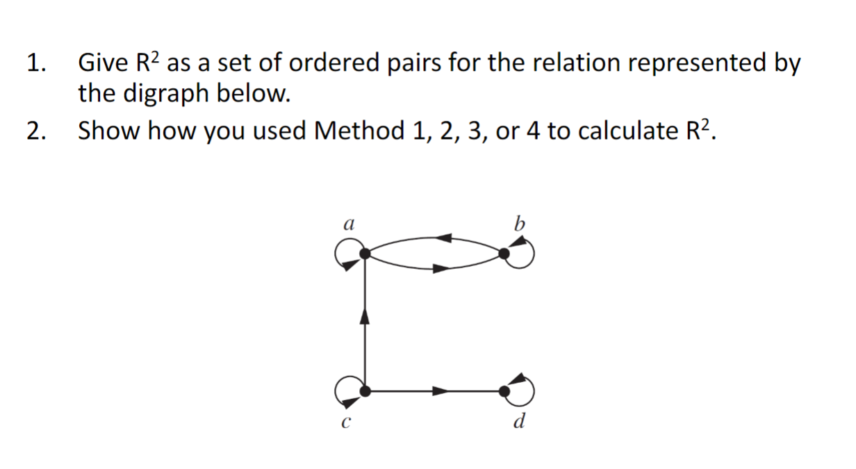 Solved Give R2 ﻿as a set of ordered pairs for the relation | Chegg.com