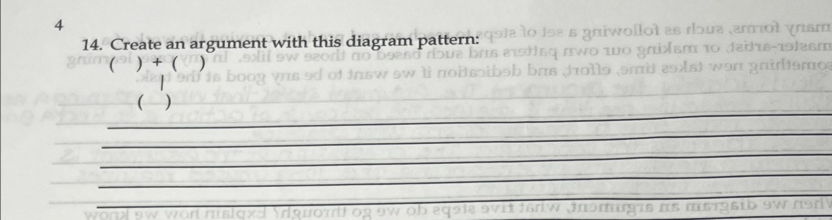 Solved 4. ﻿Create an argumwnt with this diagram | Chegg.com