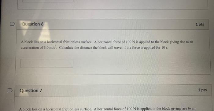 Solved A block lies on a horizontal frictionless surface. A | Chegg.com