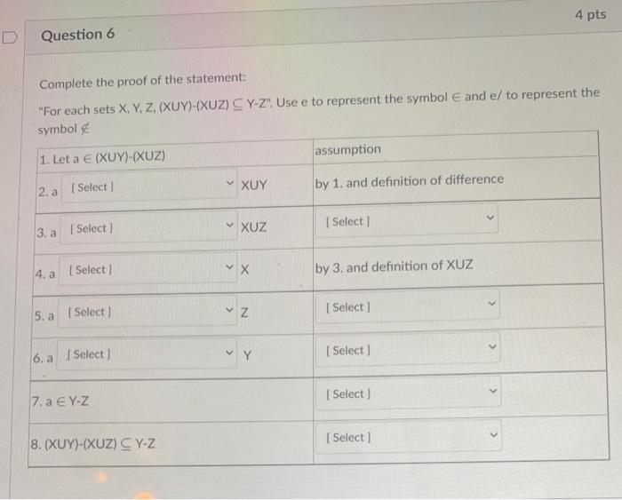 Solved Complete the proof of the statement: "For each sets | Chegg.com