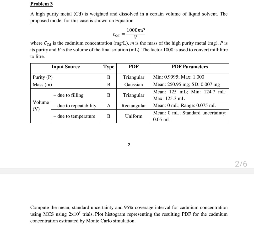 Solved Solve the following uncertainty analyses problems | Chegg.com