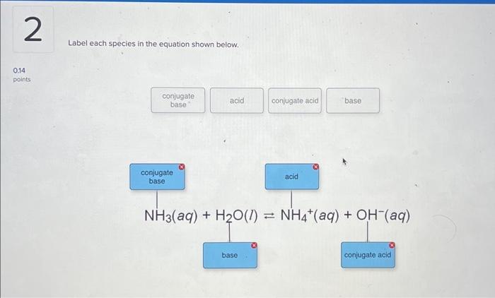Solved Label each species in the equation shown | Chegg.com