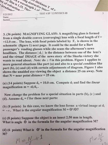 A magnifying glass is formed form a single double | Chegg.com