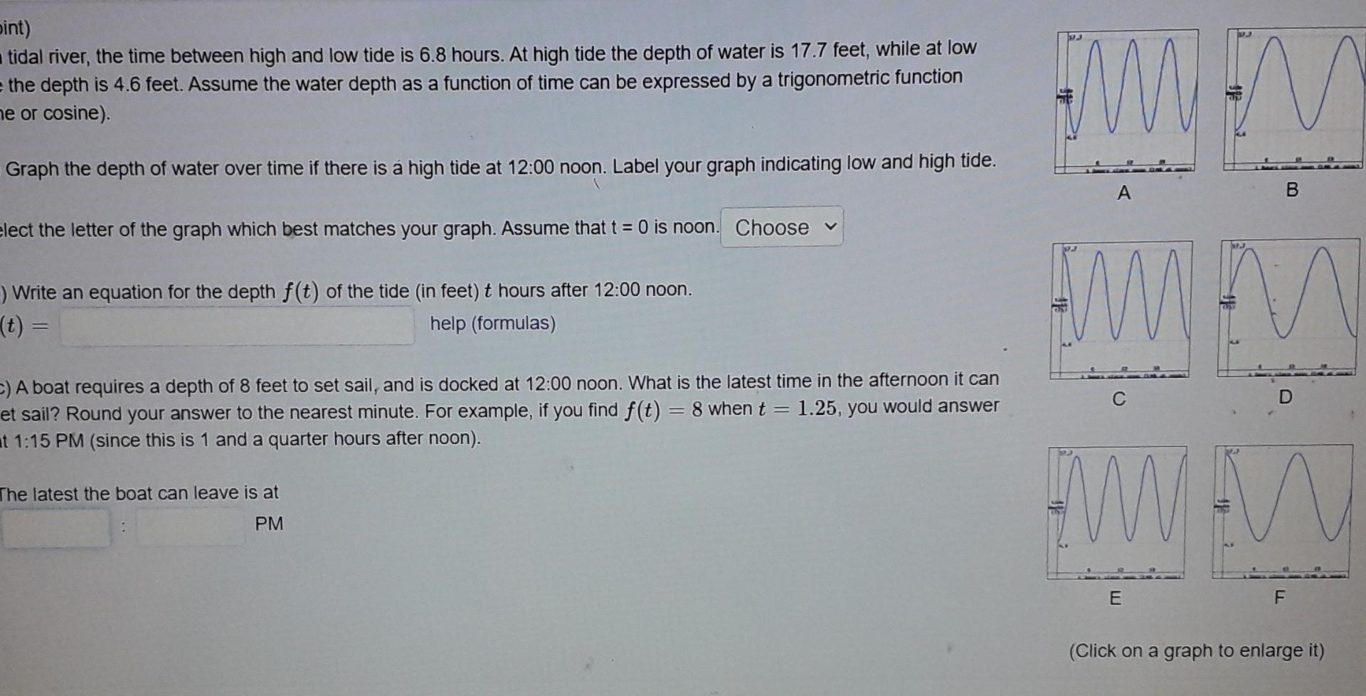 Solved int) tidal river, the time between high and low tide | Chegg.com