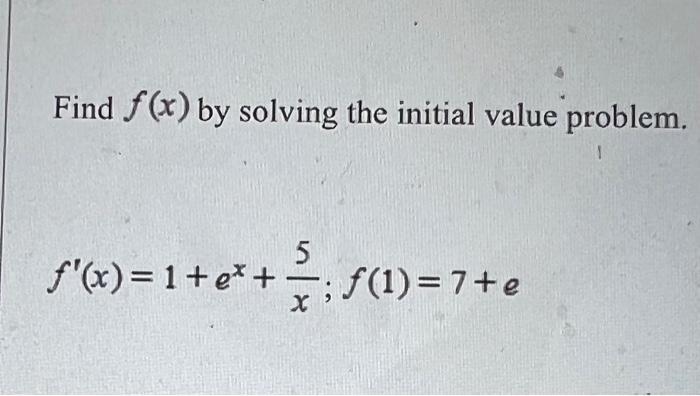 Solved Find f(x) by solving the initial value problem. 5 | Chegg.com