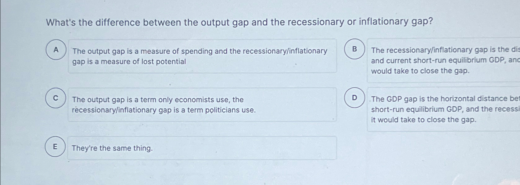 Solved What's the difference between the output gap and the | Chegg.com