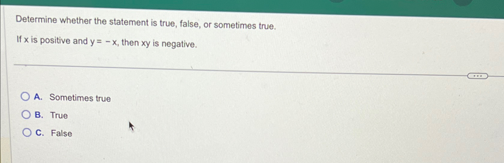 Solved Determine whether the statement is true, false, or | Chegg.com