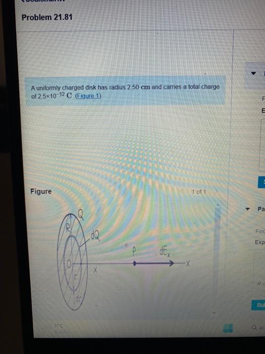 Solved A uniformly charged disk has radius 2.50 cm and | Chegg.com