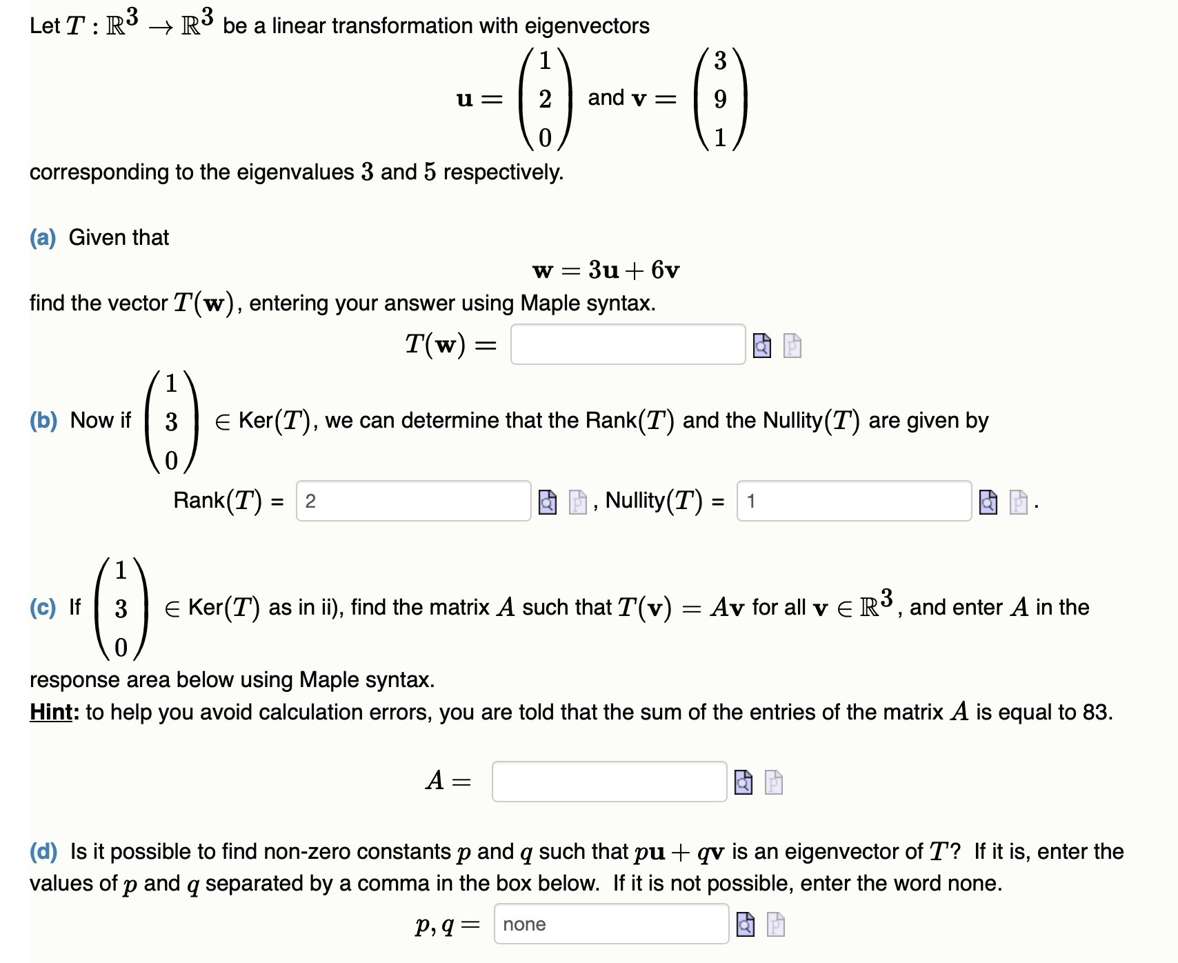 Solved Let T:R3→R3 ﻿be a linear transformation with | Chegg.com