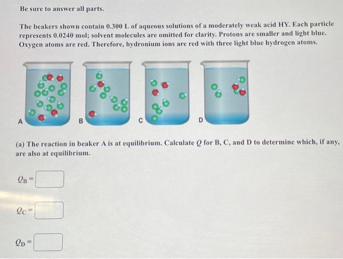 Solved The beakers shown contain 0.300 L of aqueous | Chegg.com