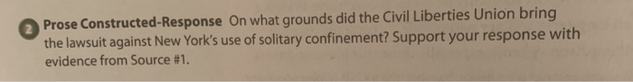 Prose Constructed-Response On what grounds did the | Chegg.com