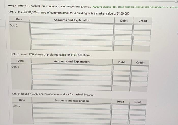 Solved More info \begin{tabular}{ll} \hline Oct. 2 & Issued | Chegg.com