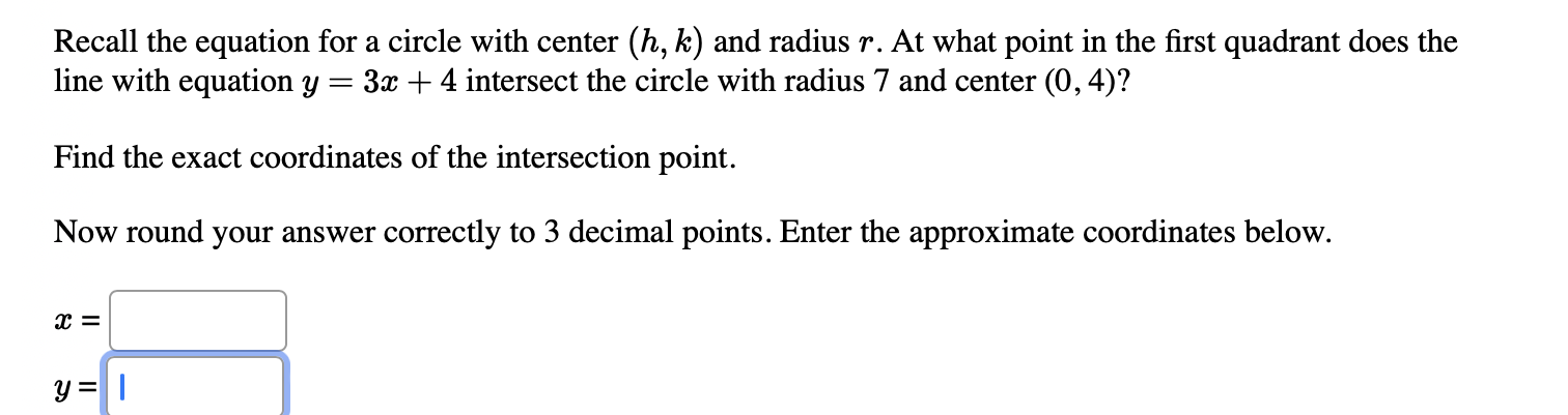 Solved Recall the equation for a circle with center (h,k) | Chegg.com