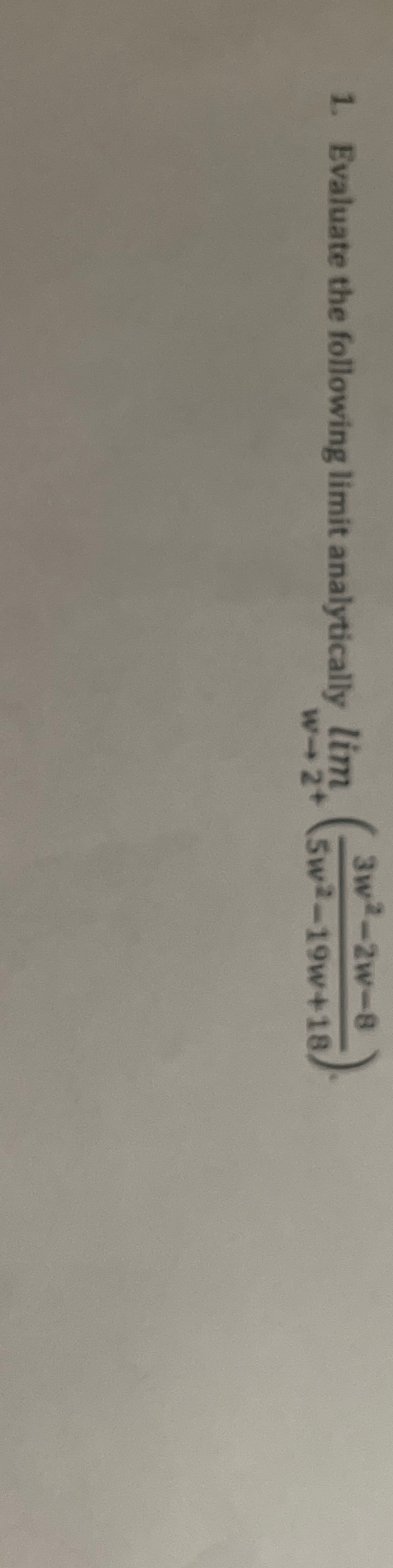 Solved Evaluate the following limit analytically | Chegg.com