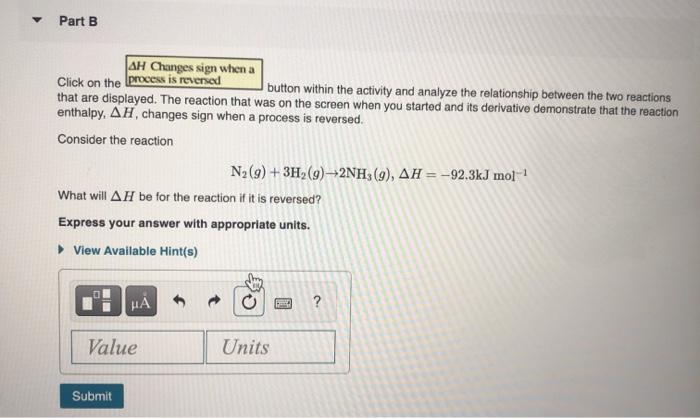 Solved Part A Click the AH is an Extensive Property button | Chegg.com