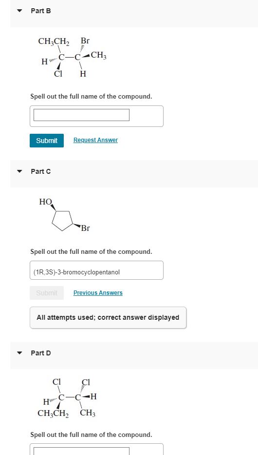 Solved Part BSpell out the full name of the compound.Part | Chegg.com