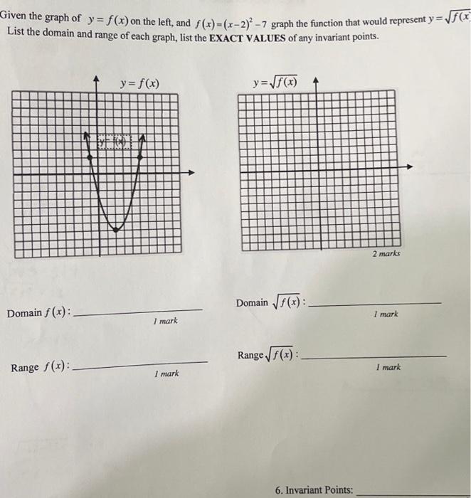 Given the graph of y=f(x) graph the function that | Chegg.com