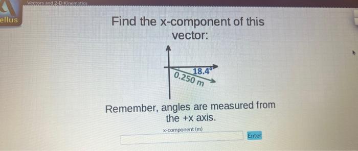Solved Find the x-component of this vector: Remember, angles | Chegg.com