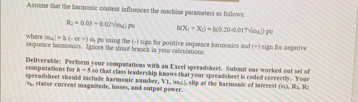 Solved Harmonic Impacts on Induction Machines: Consider a | Chegg.com