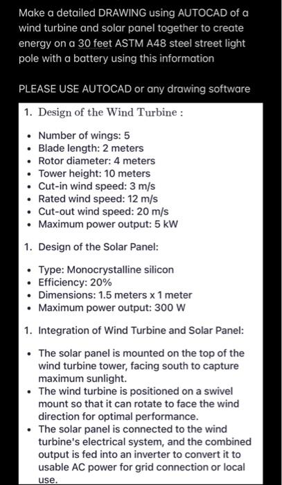 Solved Make a detailed DRAWING using AUTOCAD of a wind | Chegg.com